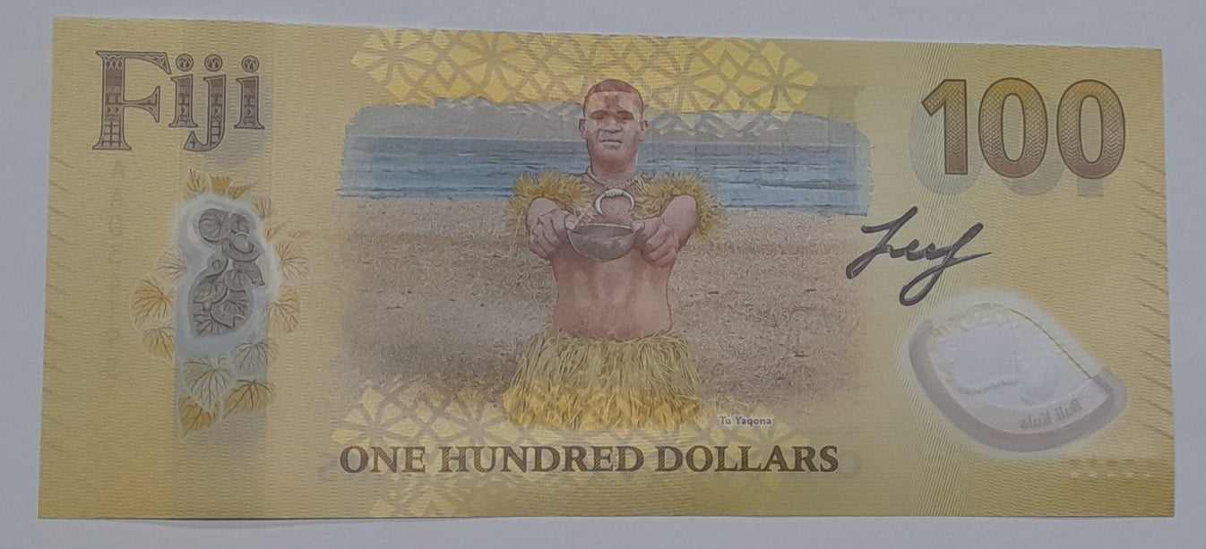 2025 New Polymer $100 Designer Autographed Banknote – Reserve Bank of Fiji